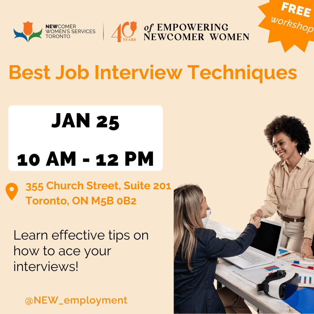 Best Job Interview Techniques — Newcomer Women's Services
