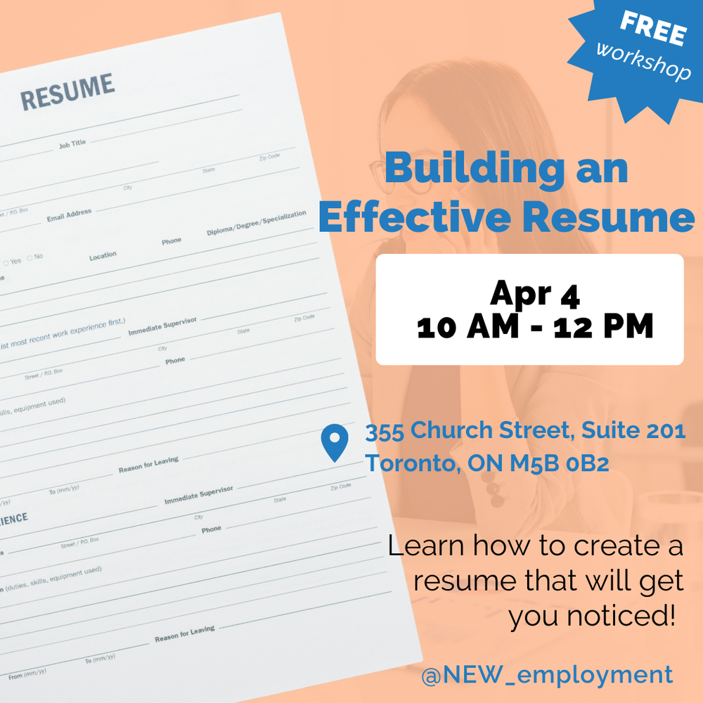 Building an Effective Resume — Newcomer Women's Services