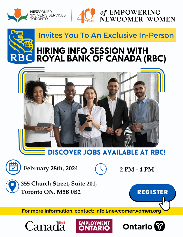 Hiring Information session with Royal bank of Canada (RBC) — Newcomer ...