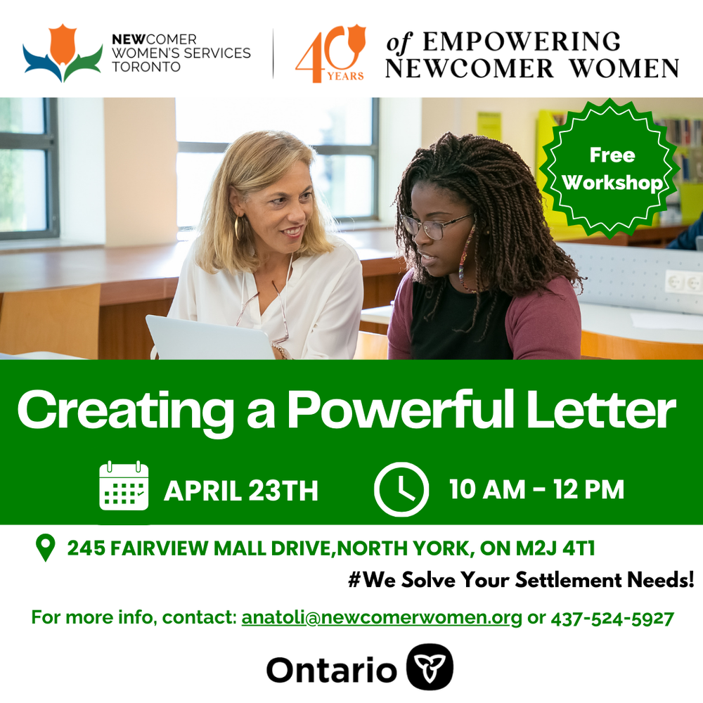Creating a Powerful Cover Letter — Newcomer Women's Services