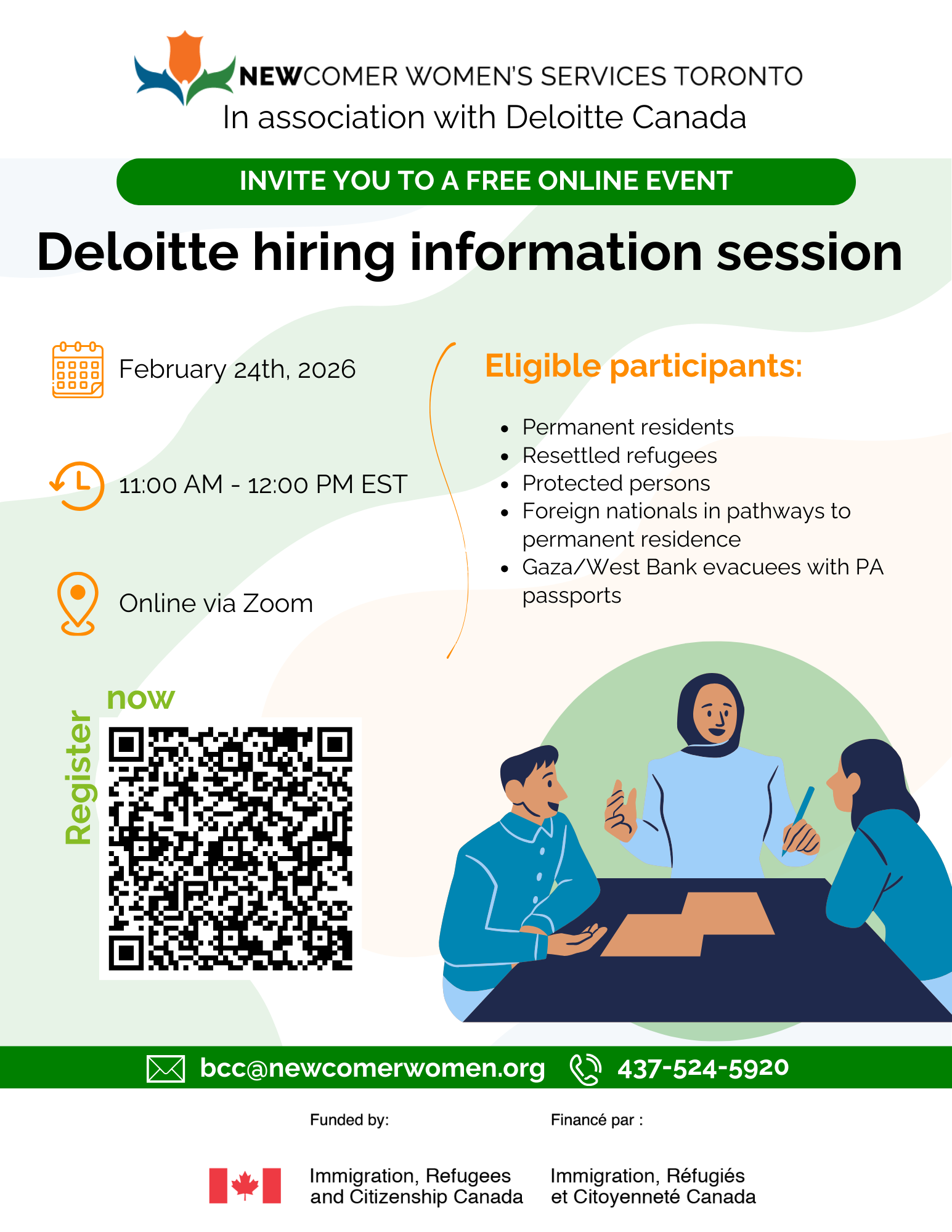 Deloitte Hiring Information Session — Newcomer Women's Services