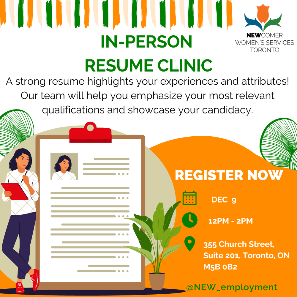Resume Clinic Workshop — Newcomer Women's Services