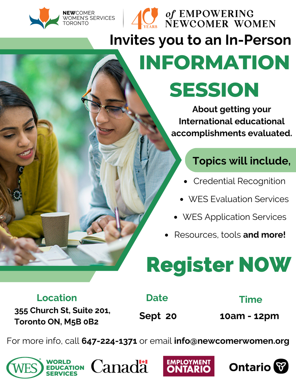 World Education Services (WES) Information Session — Newcomer Women's ...