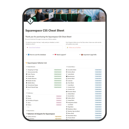 Becca's Squarespace CSS Cheat Sheet - InsideTheSquare Code Collection — InsideTheSquare.co ...