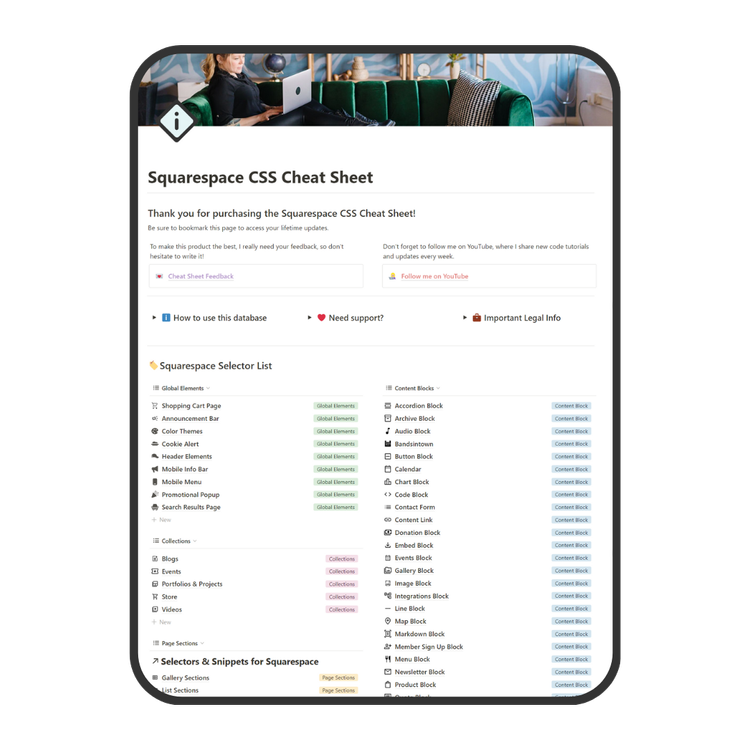 Becca's Squarespace CSS Cheat Sheet - InsideTheSquare Code Collection — InsideTheSquare.co ...