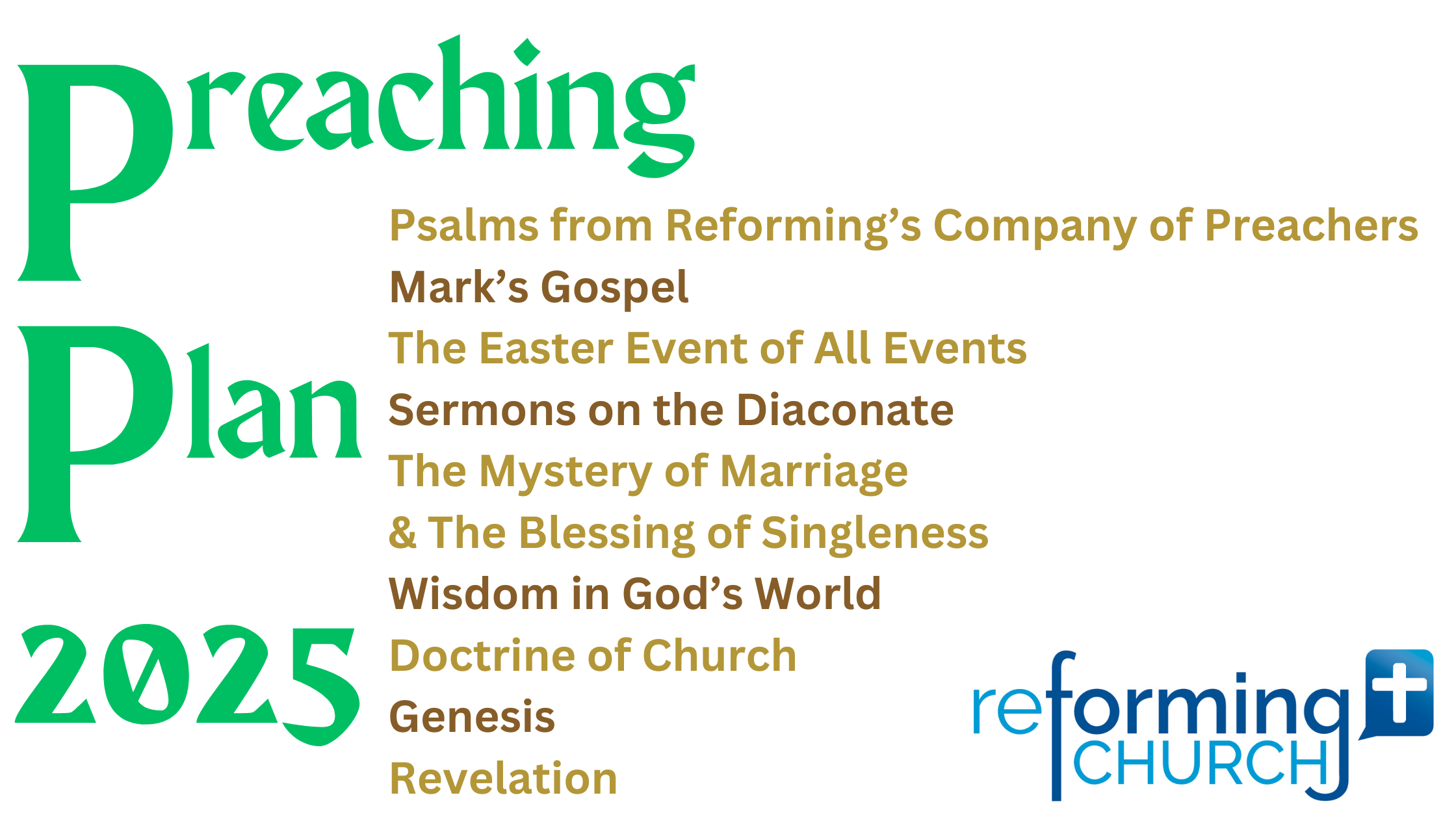 Our Preaching Plan for 2025 — Reforming Church
