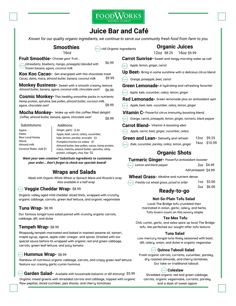 Deli & Juice Bar — FoodWorks Natural Market