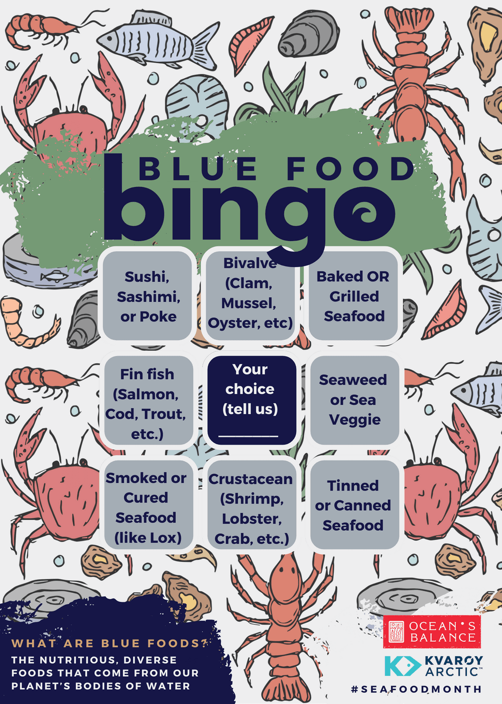 Celebrate October - National Seafood Month - with a round of Blue Food ...