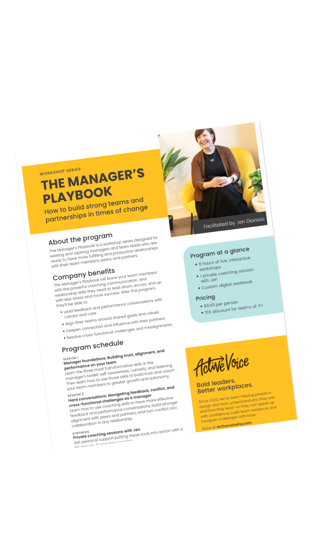 The Manager's Playbook - Workshop series