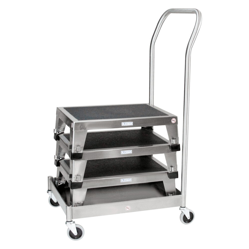 1250 Chrome Foot Stool (Non-Skid 9" High Step) with Optional Ergonomic ...