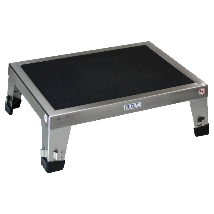 1250 Chrome Foot Stool (Non-Skid 9" High Step) with Optional Ergonomic ...