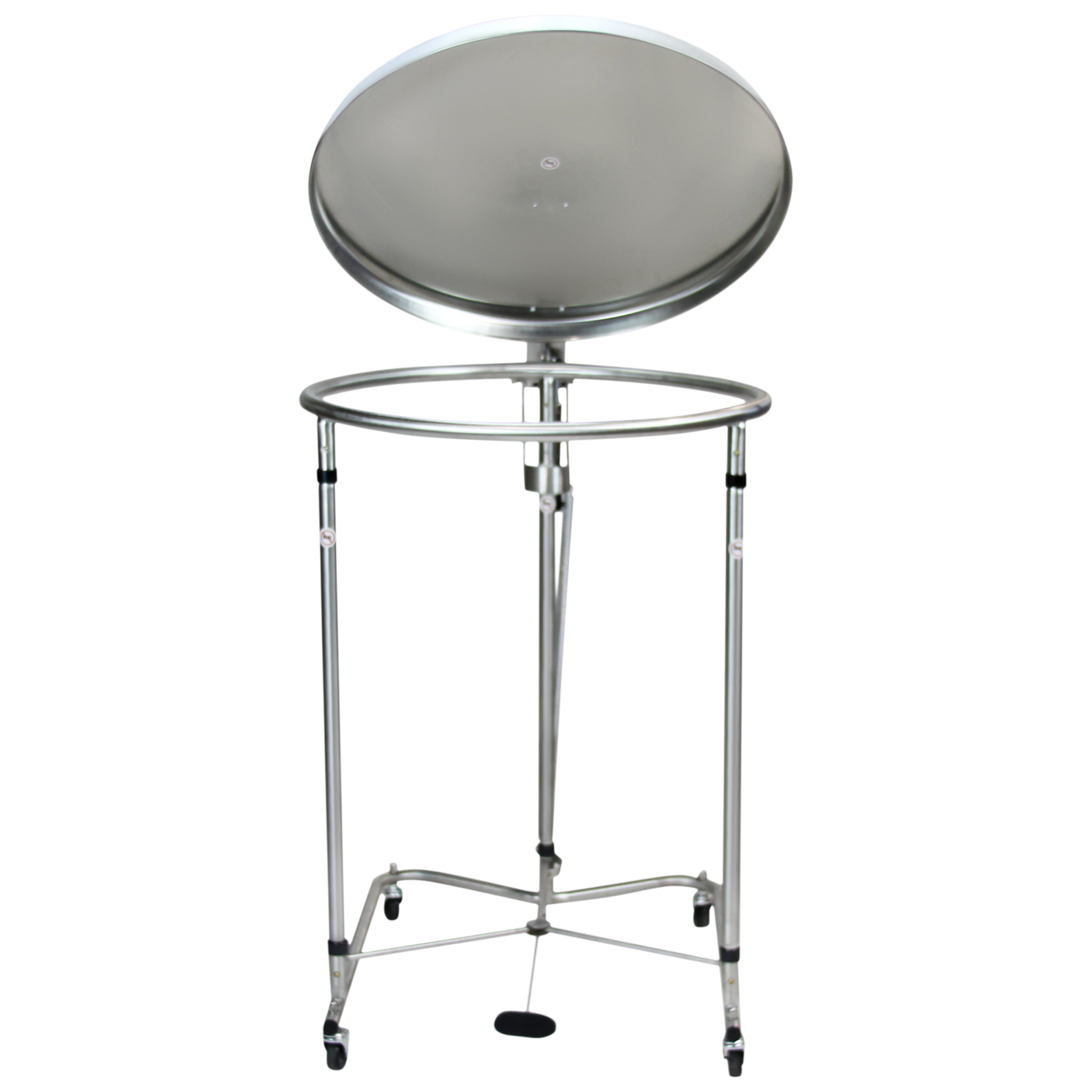 Covered or Uncovered Round Stainless Steel Medical Hamper (18" or 25 ...
