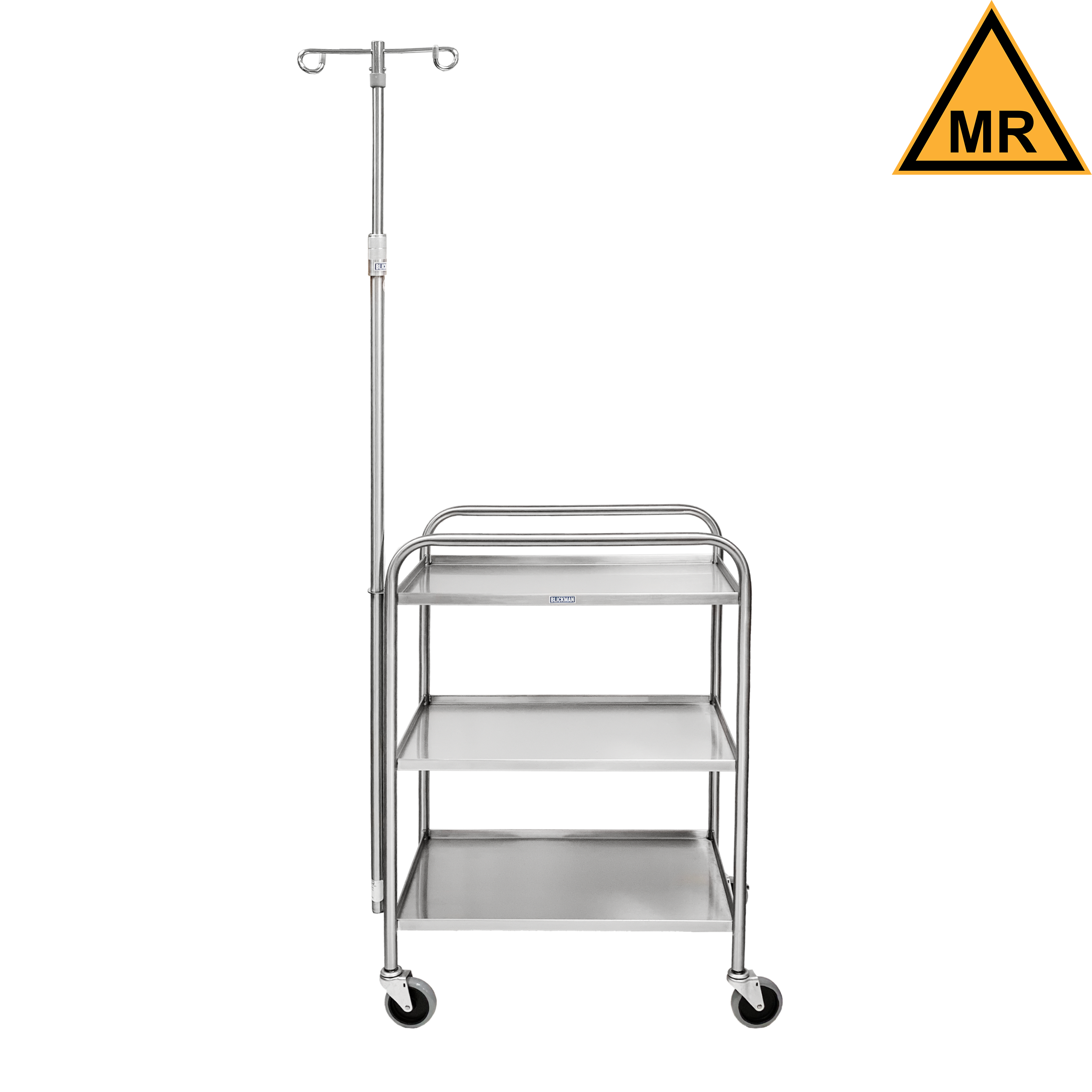 2440 Folding Stainless Steel Medical Utility Cart with 2 Wire Baskets ...