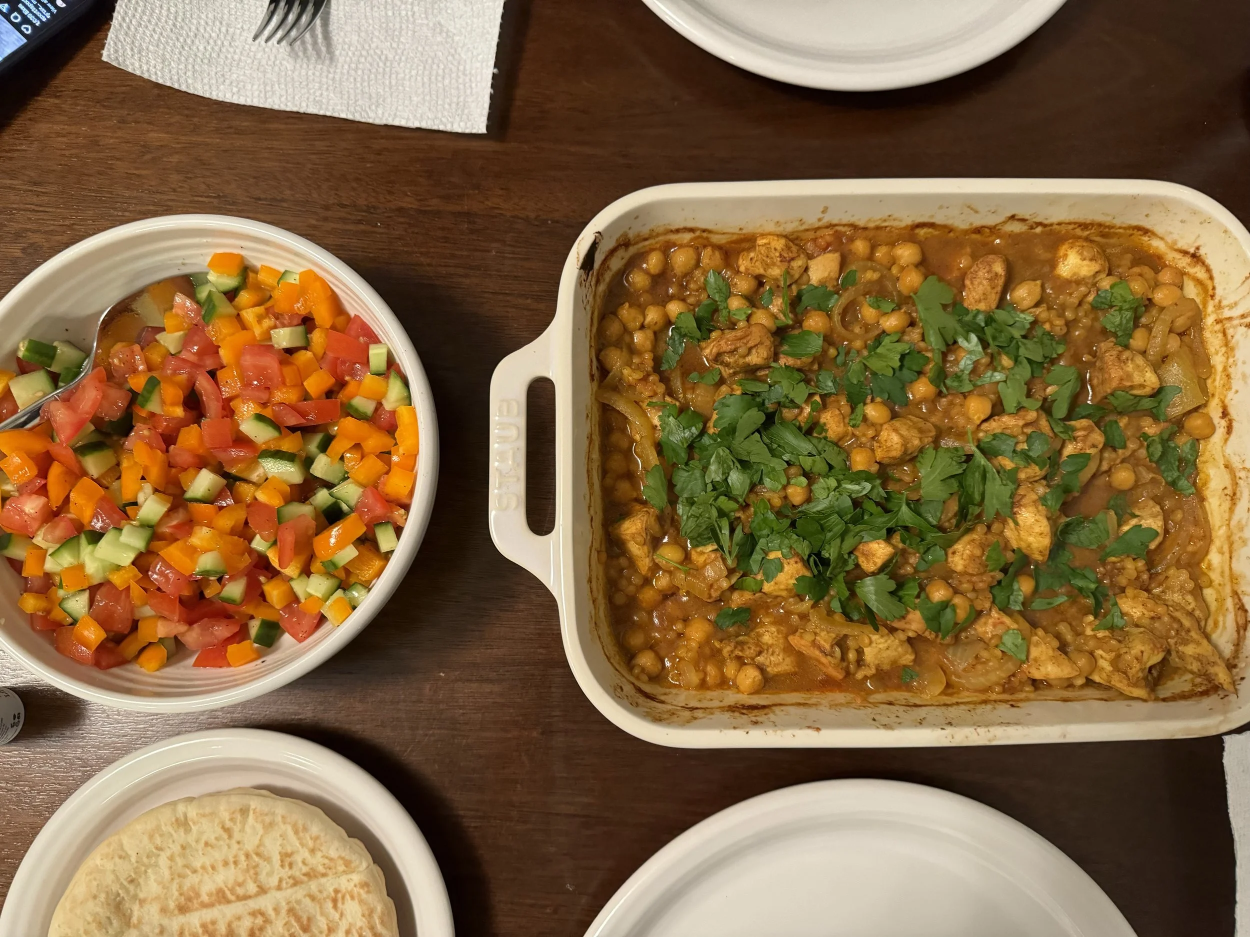 One Pan Chicken + Ptitim — The Brisket Diaries