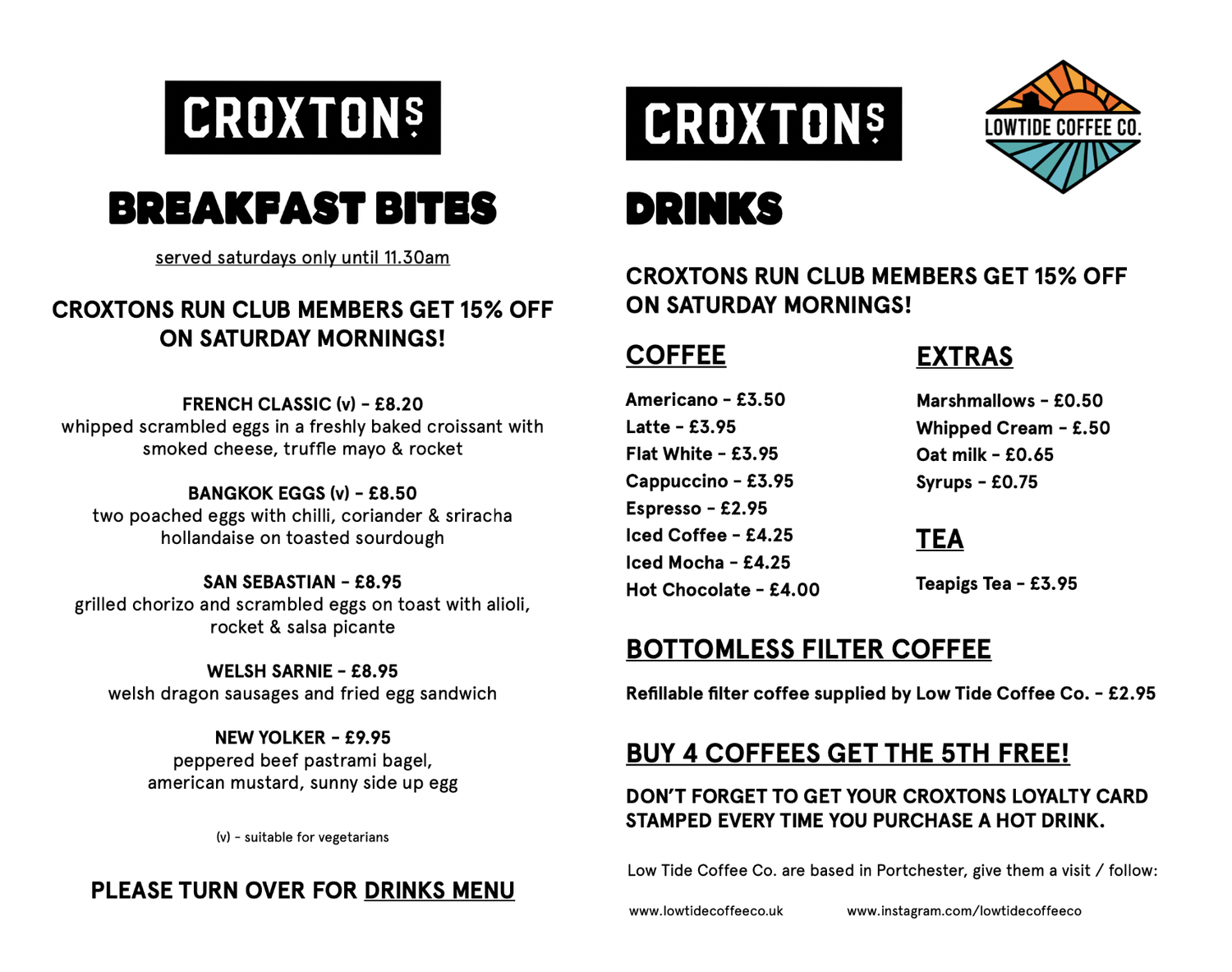 Menus — Croxton's Kitchen & Tap House