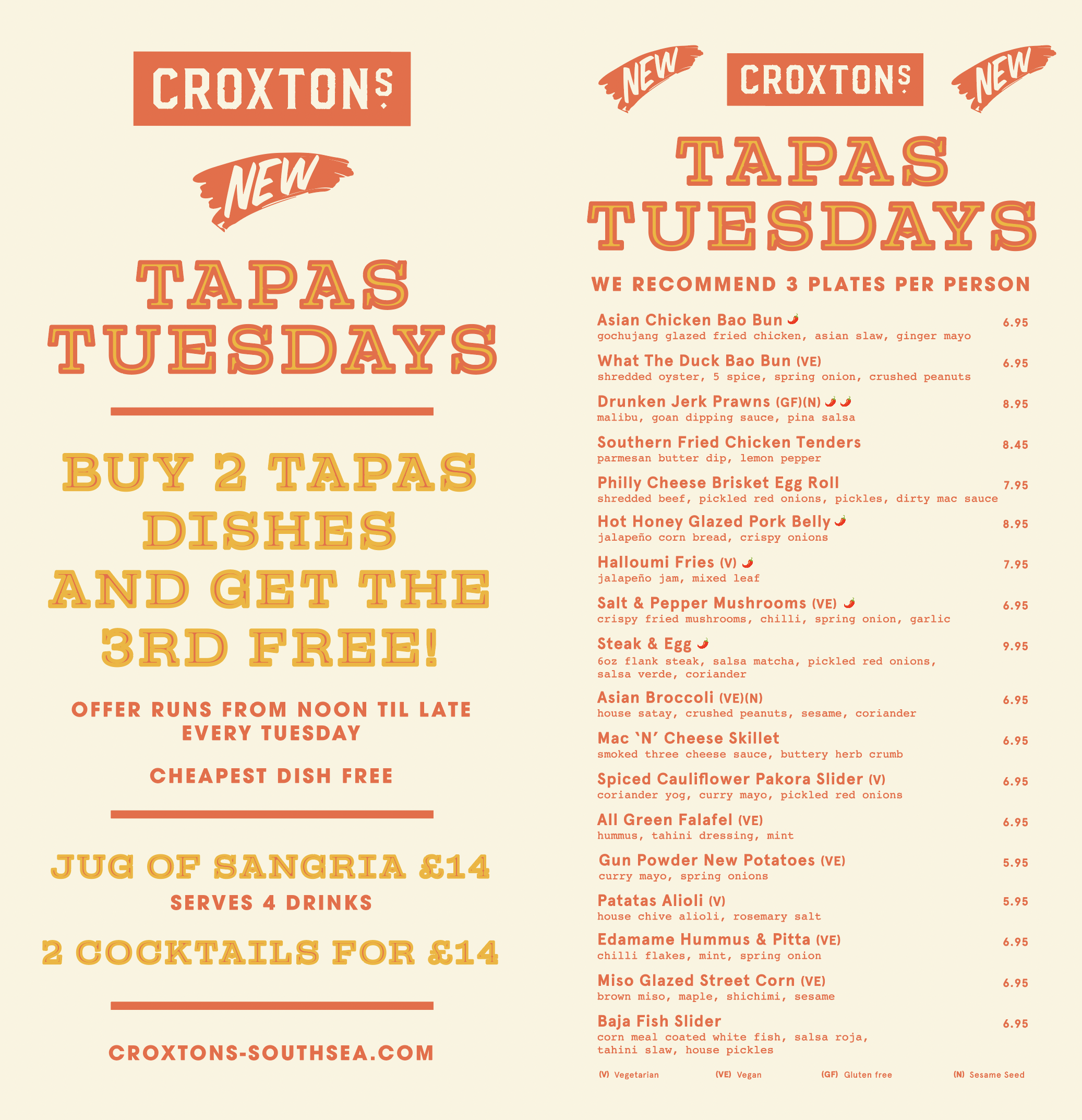 Midweek Deals — Croxton's Kitchen & Tap House