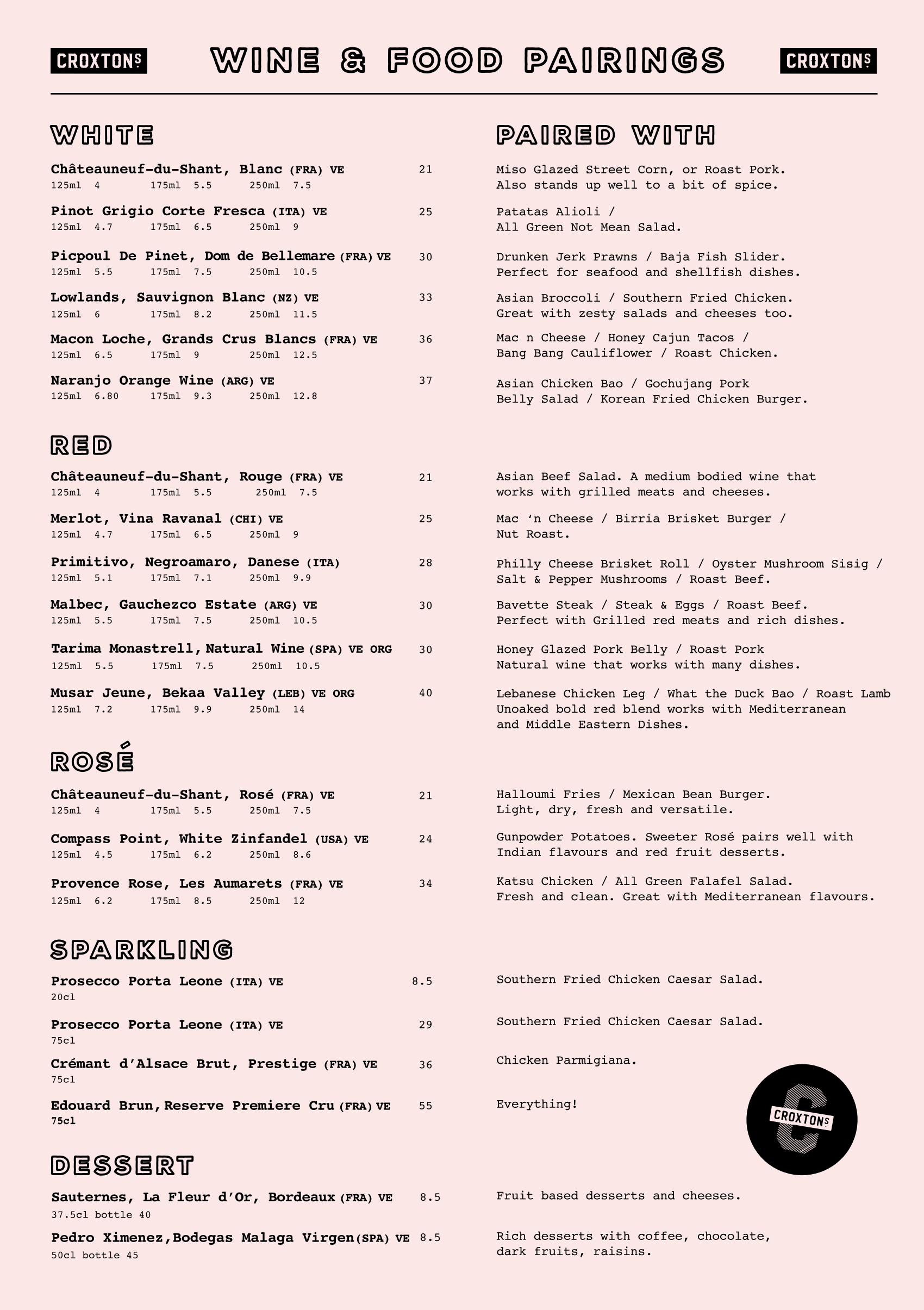 Menus — Croxton's Kitchen & Tap House