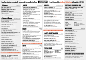 Menus — Croxton's Kitchen & Tap House
