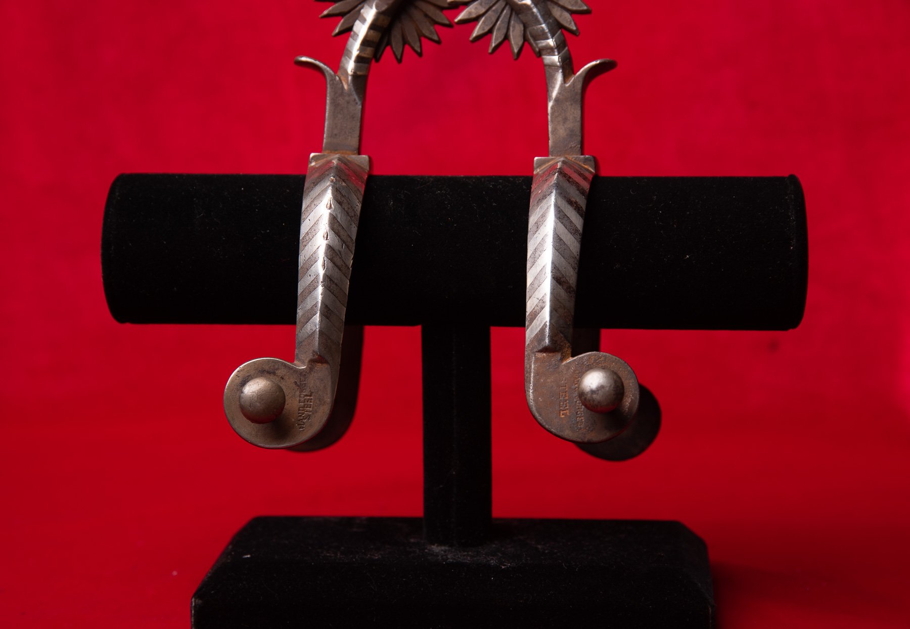 Buermann Chevron Pattern Double Mounted Silver Spurs — Nuevo Santander ...
