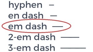 Em Dashes, 2-Em Dashes, and 3-Em Dashes