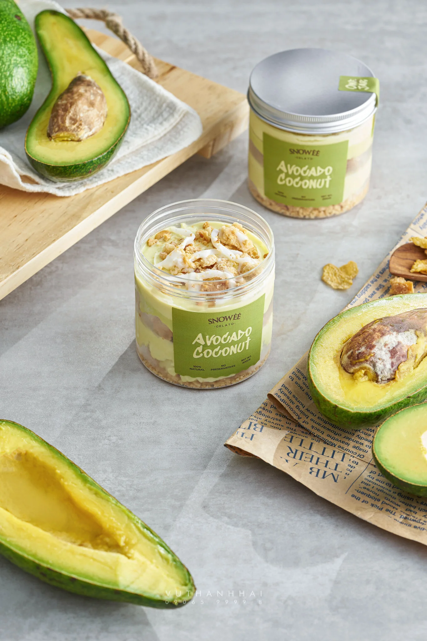 Chụp ảnh kem bơ và kem sấu riêng Snowee Gelato — haivu.studio