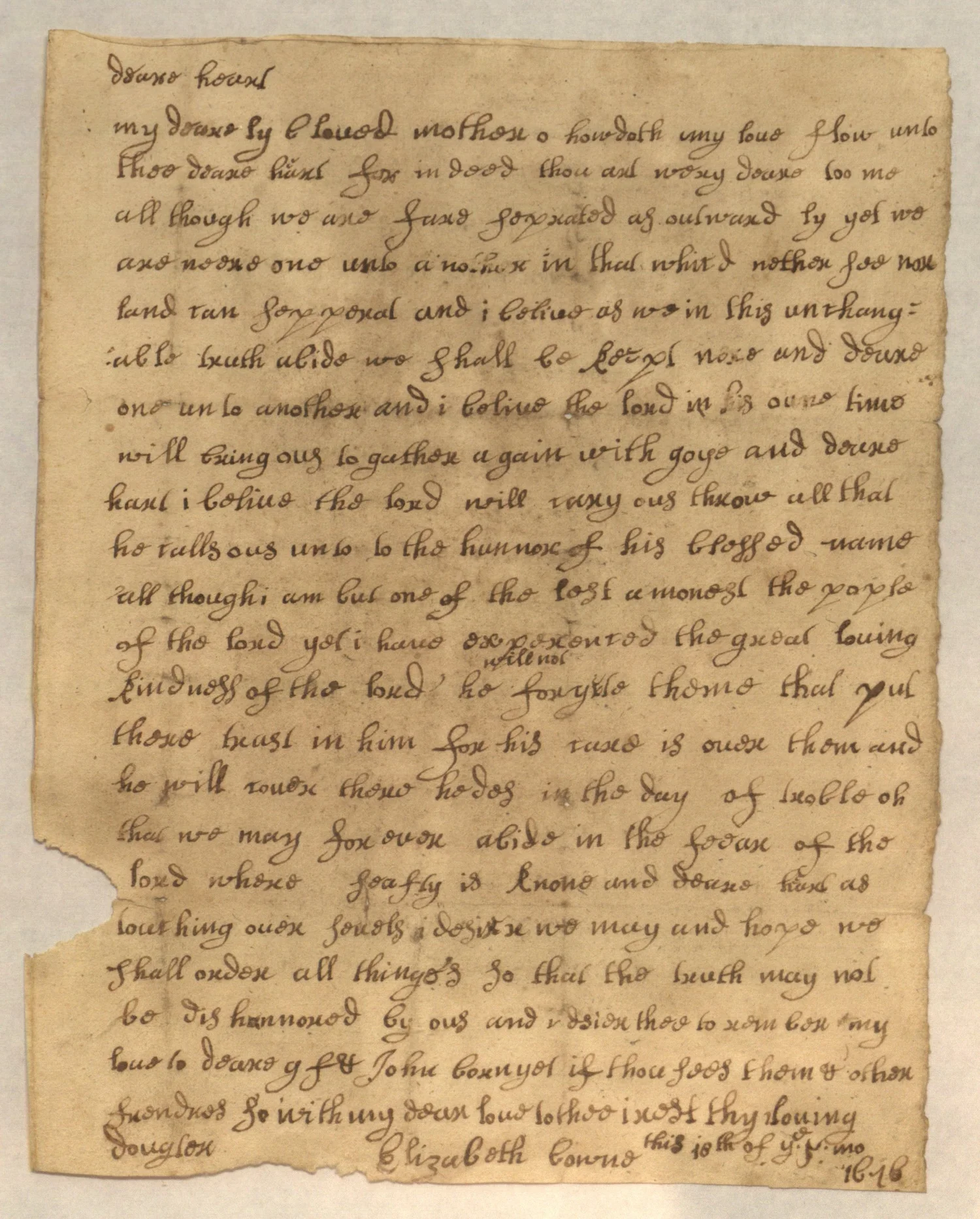 Papers of Hannah Bowne — Bowne House