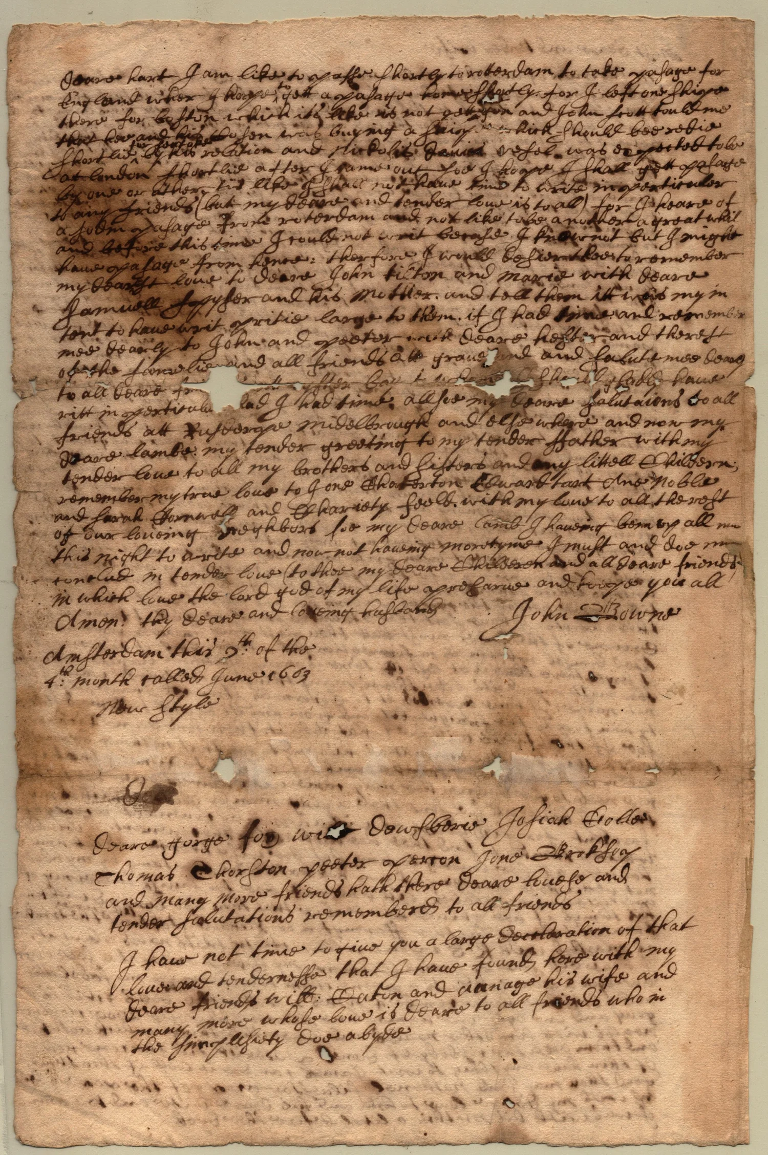 Papers of Hannah Bowne — Bowne House
