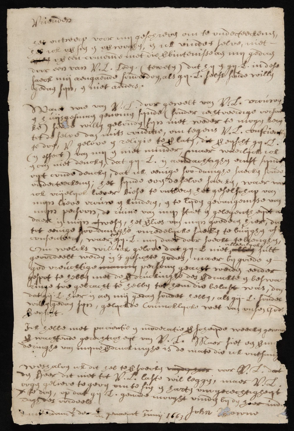 John Bowne's Petition to the Dutch West India Co. — Bowne House