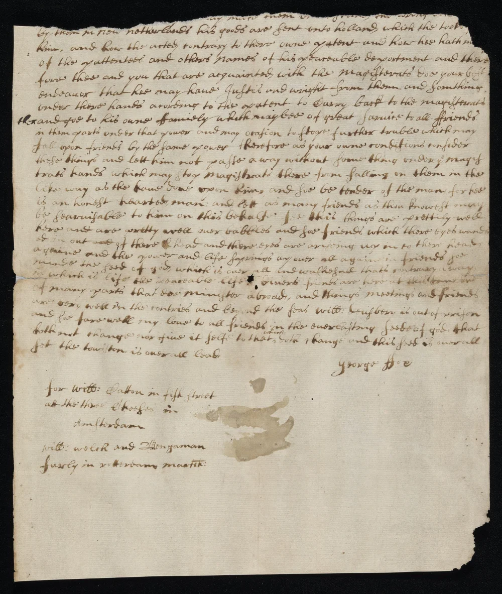 John Bowne's Petition to the Dutch West India Co. — Bowne House