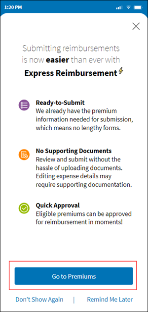 Setting Up Express Reimbursement on the Mobile App — Health Coverage ...