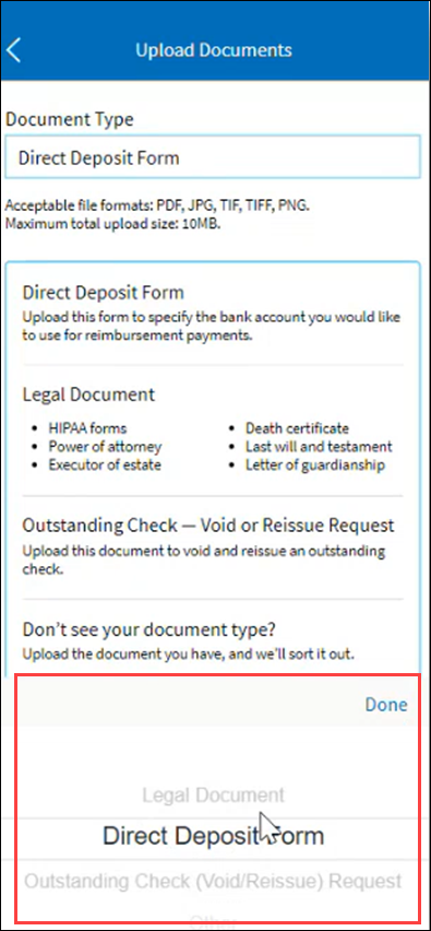 Uploading Legal and Account Documents via the Mobile App — Health ...