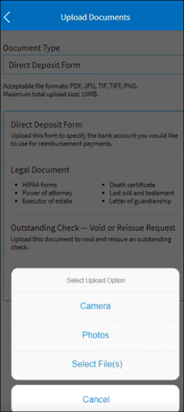 Uploading Legal and Account Documents via the Mobile App — Health ...
