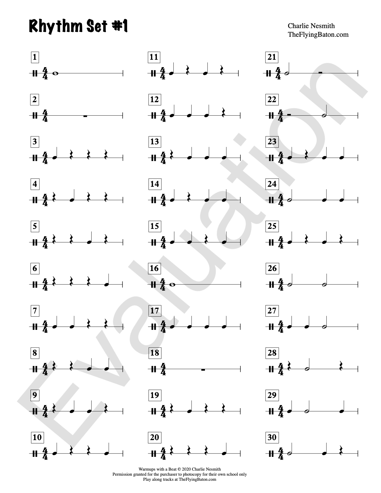 Warmups with a Beat Fundamentals Packets for young band — The Flying Baton