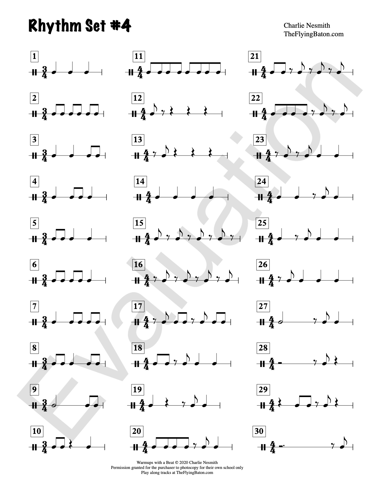 Warmups with a Beat Fundamentals Packets for young band — The Flying Baton