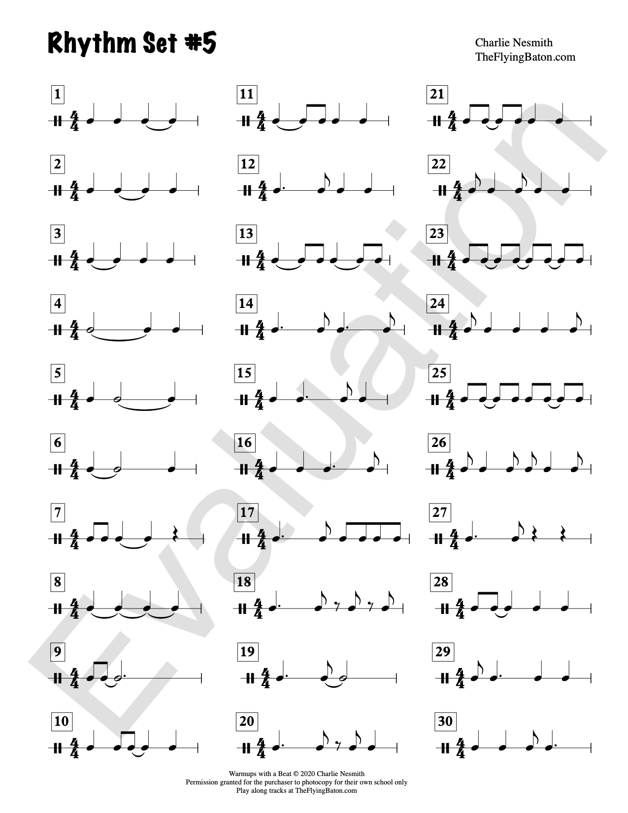 Warmups with a Beat Fundamentals Packets for young band — The Flying Baton