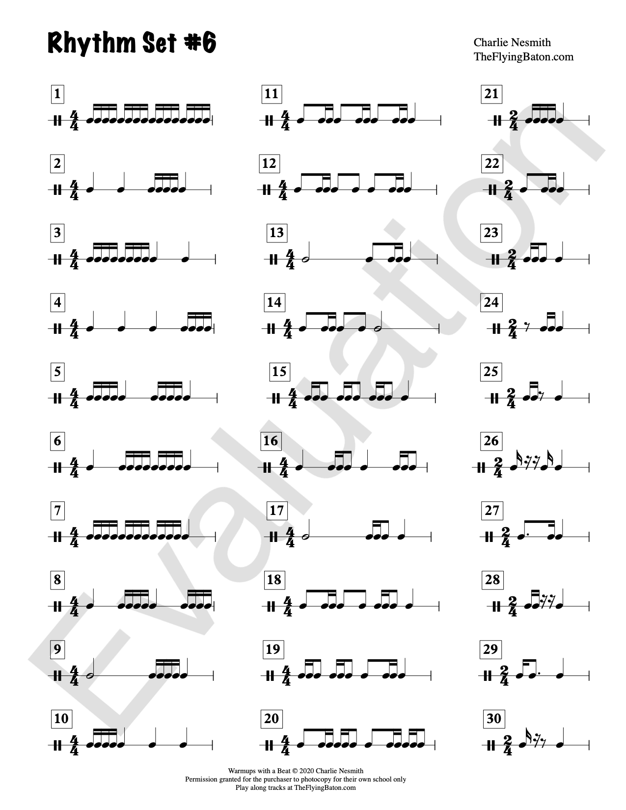 Warmups with a Beat Fundamentals Packets for young band — The Flying Baton
