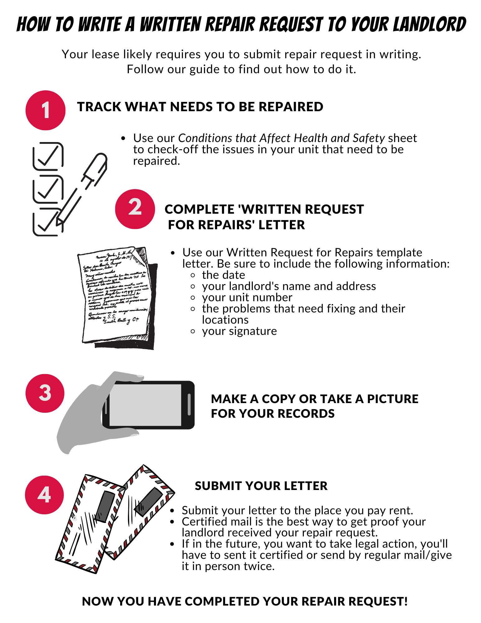 Written Request for Repairs — BASTA