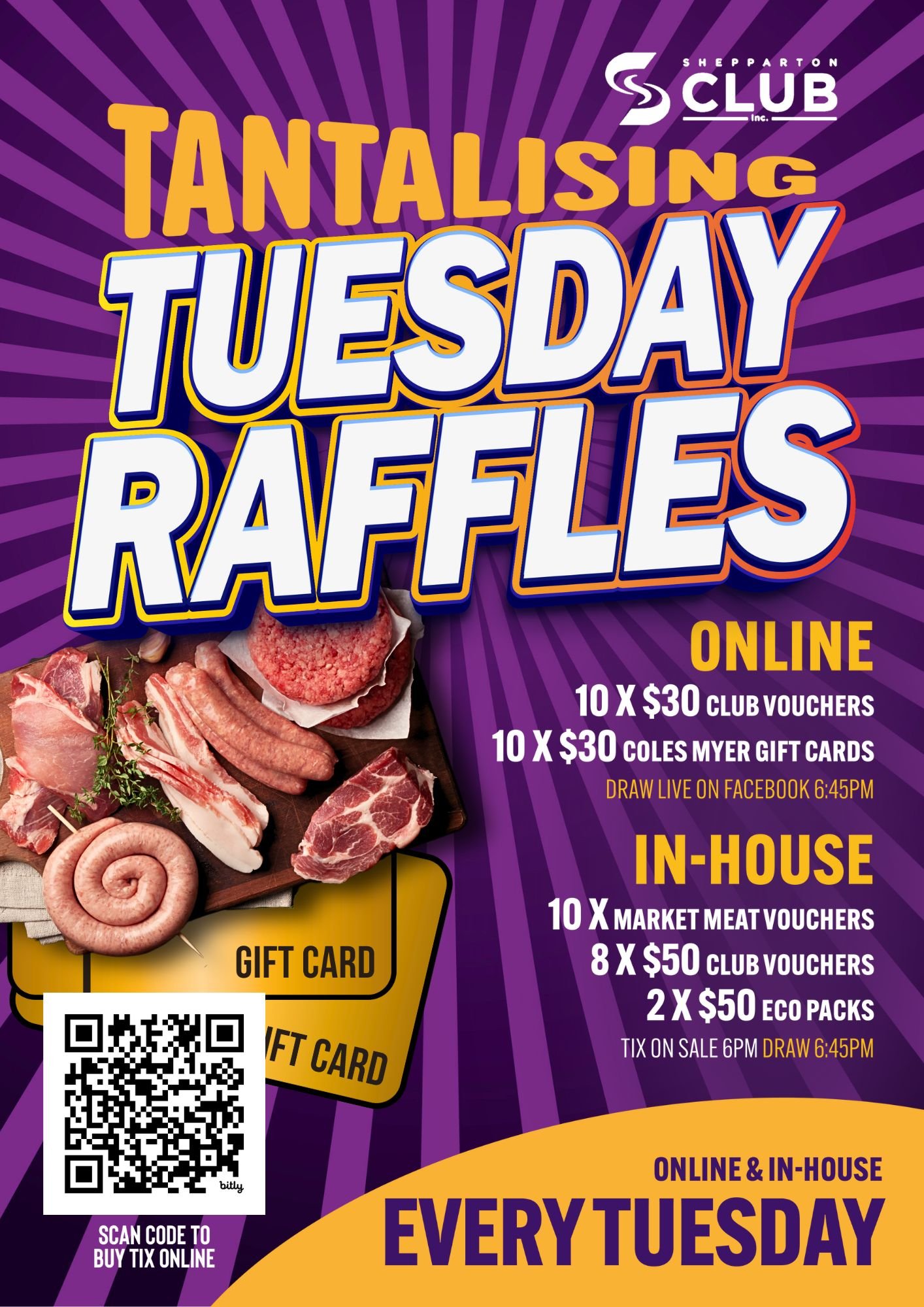 Shepparton Club Tuesday Raffles — Pub and Club Co.