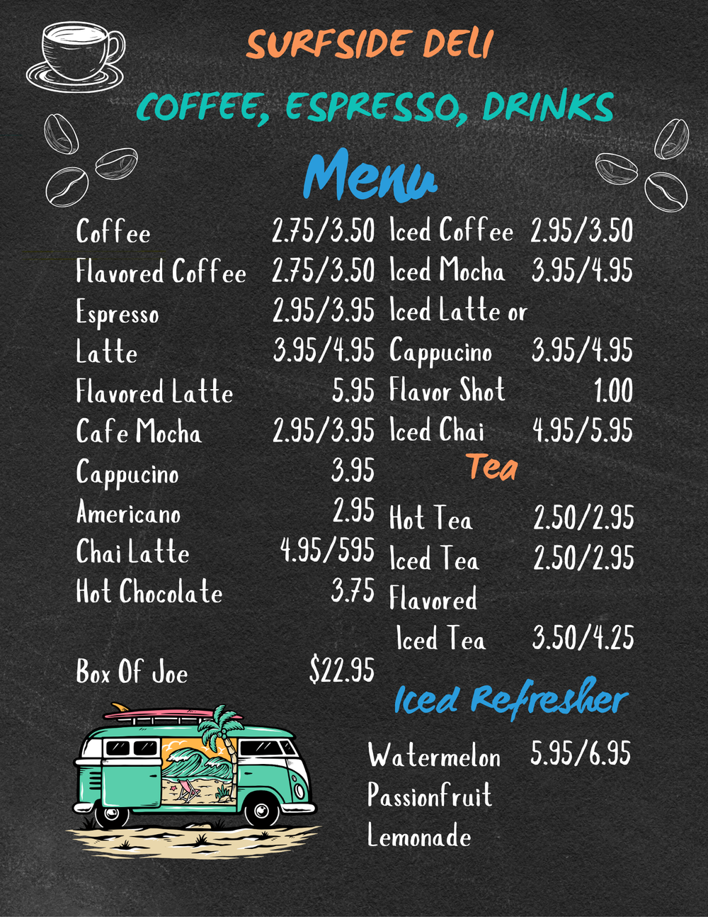 MENU — Surfside Deli
