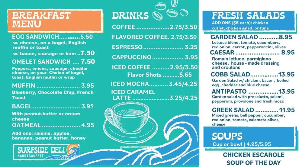 MENU — Surfside Deli