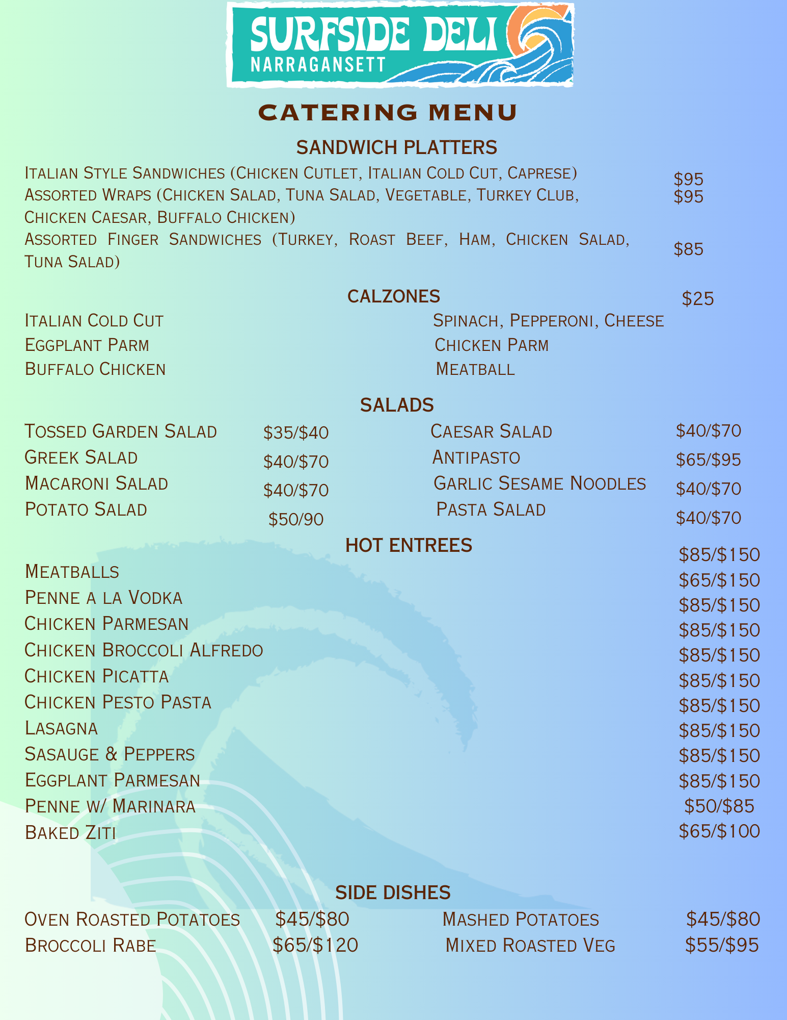 CATERING — Surfside Deli