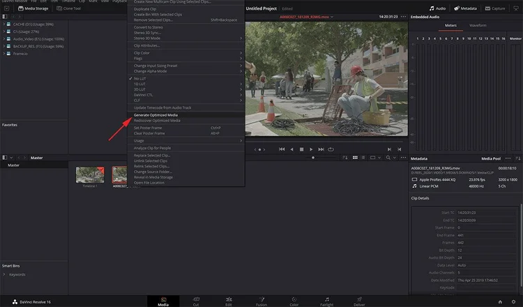 How To Use Optimized Media in DaVinci Resolve