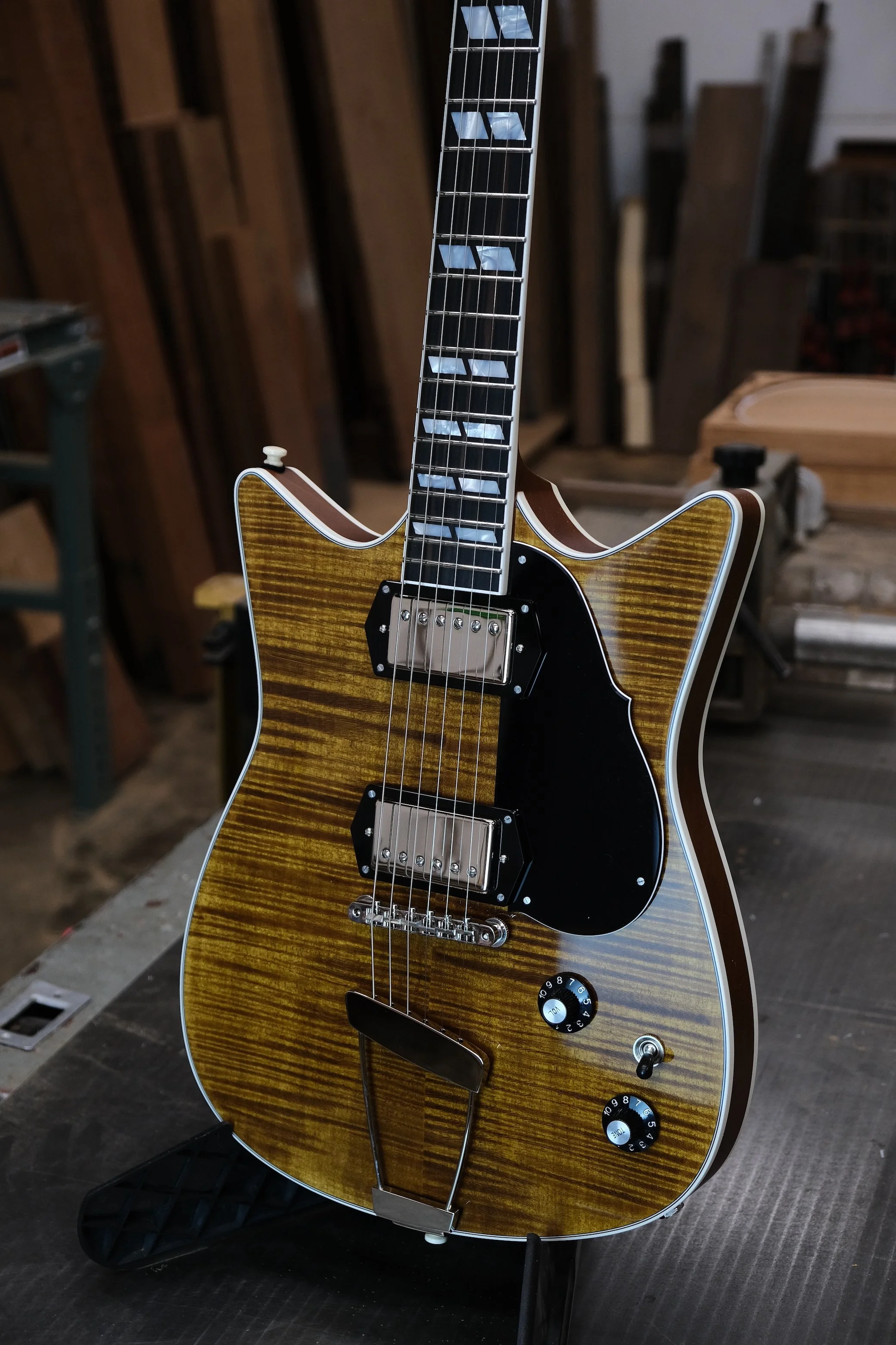 5A Pacific Coast Curly Maple - Signature Model — Frank Brothers Guitar ...