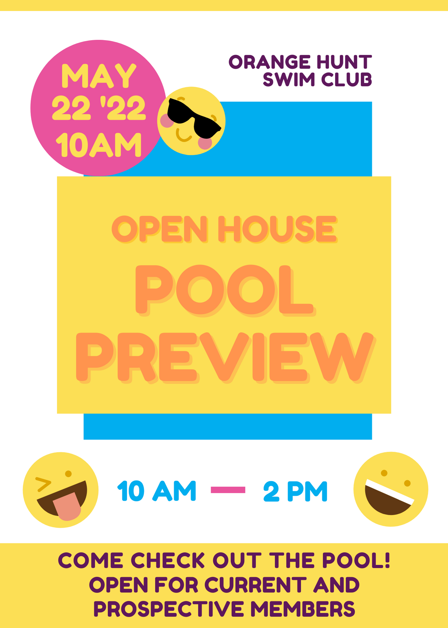 Open House Pool Preview — Orange Hunt Swim & Tennis Club
