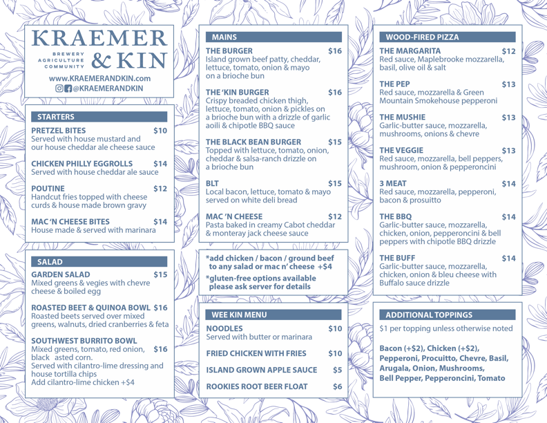 Menu — Kraemer & Kin