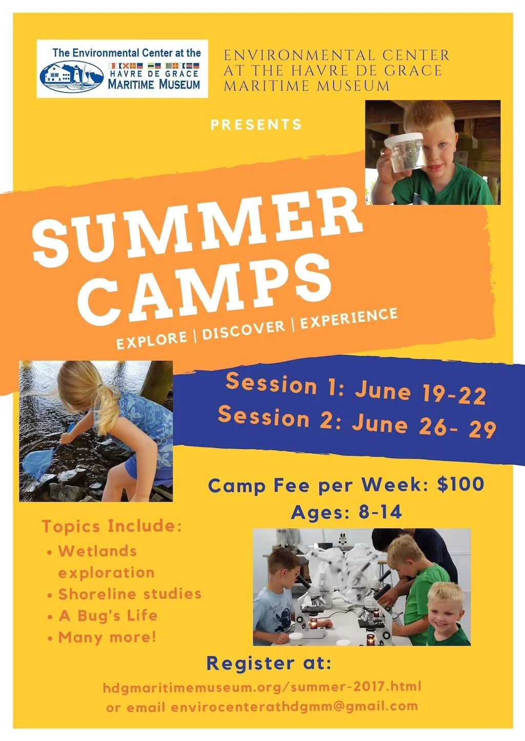 Summer Camps at the Environmental Center! — Havre de Grace Maritime Museum