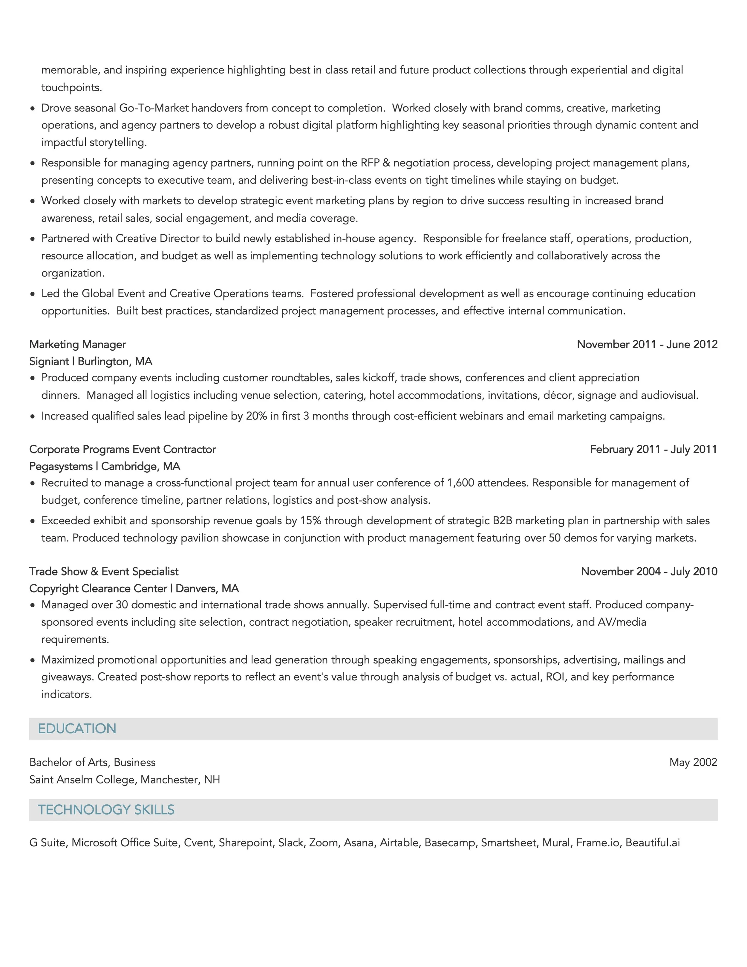 Menu 1 — Colleen Cosgrove