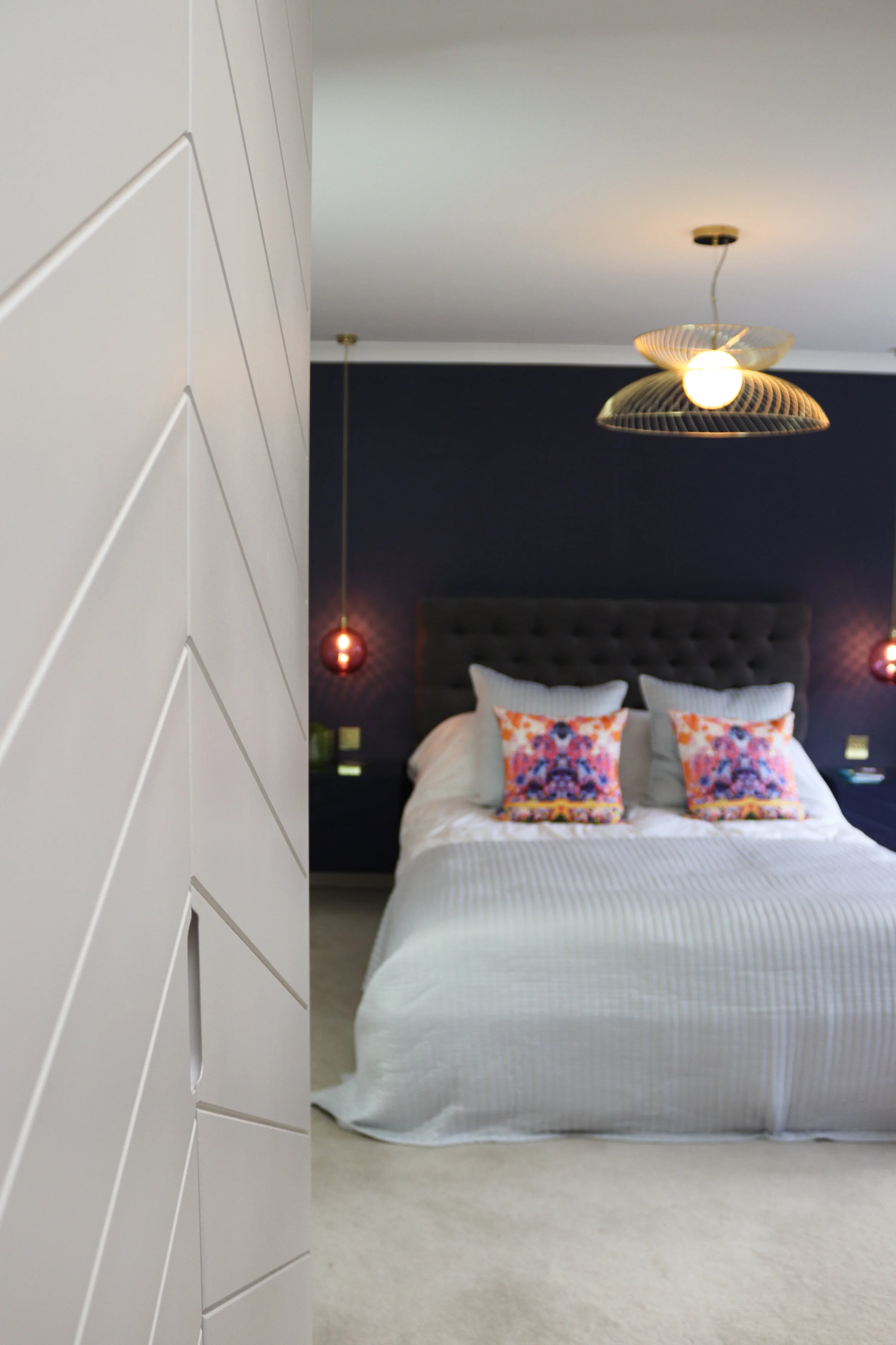 S35 Modern Chevron Bedroom — Wolfe Interiors