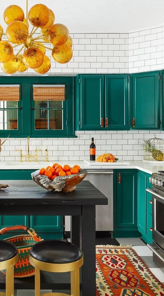 Green Kitchen Cabinet Inspiration — Olive & June Home: Bold, Functional ...