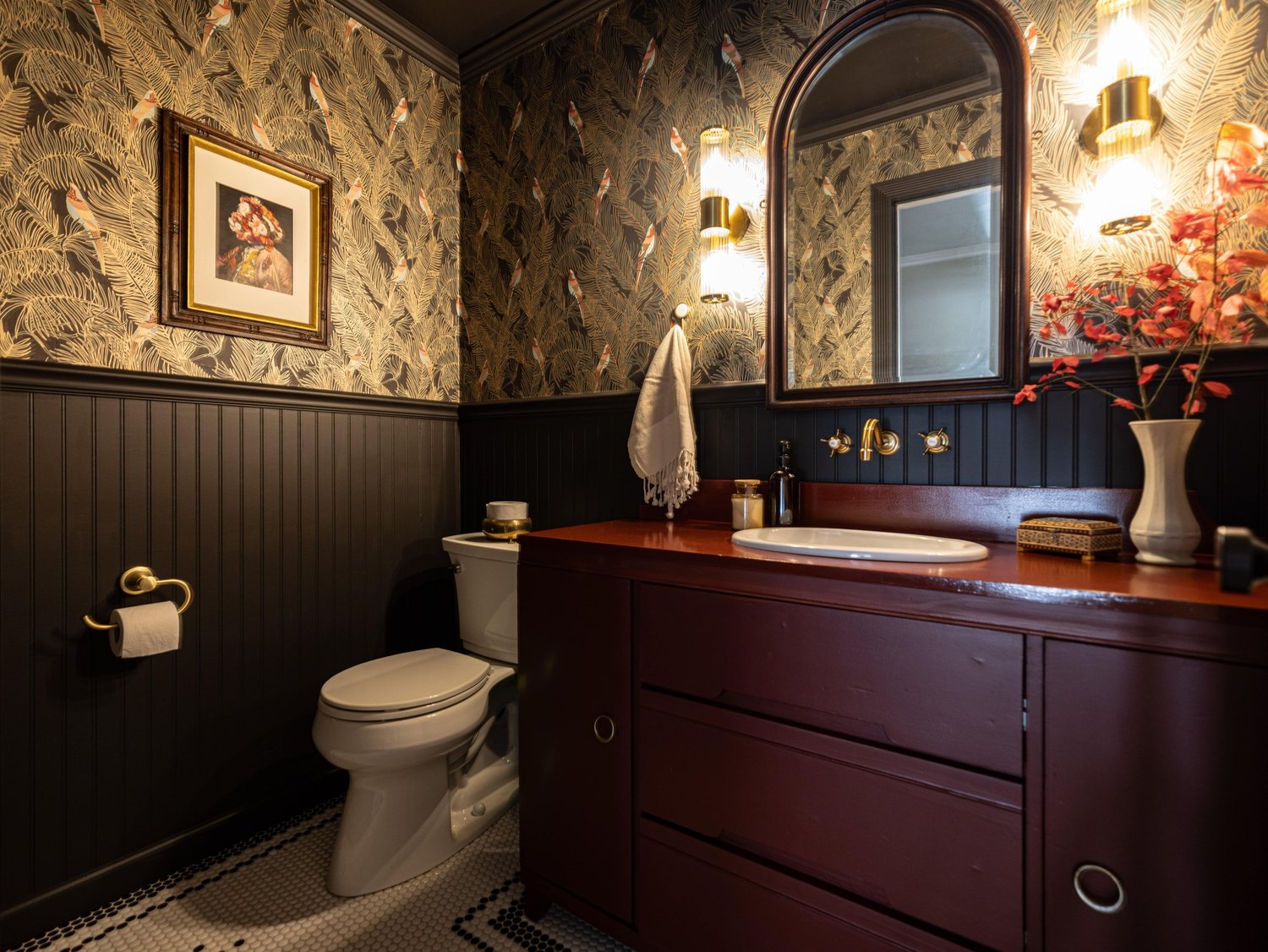 Powder Room Remodel Reveal — Olive & June Home: Bold, Functional ...